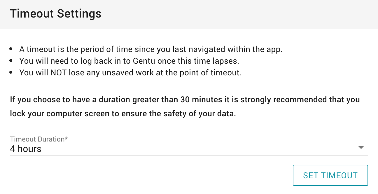 Security Settings | Gentu Support